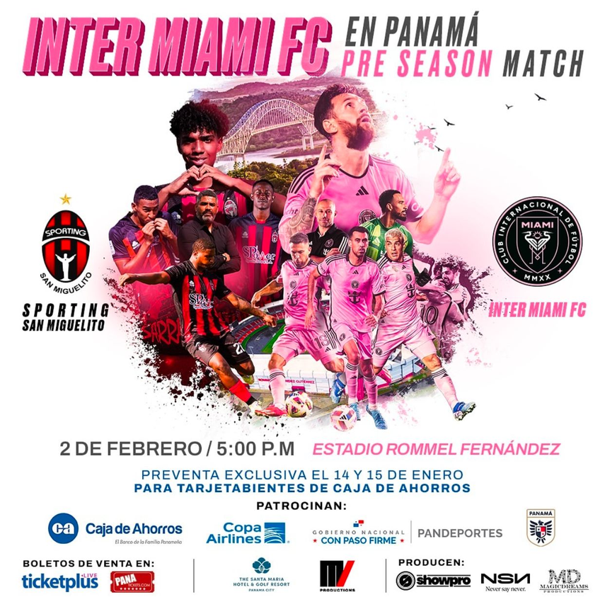 Sporting San Miguelito vs Inter Miami: ¿Cuándo es la preventa de boletos?