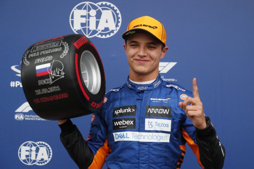Lando Norris (McLaren) consigue en GP de Rusia su primera pole Lando Norris (McLaren) consigue en GP de Rusia su primera pole